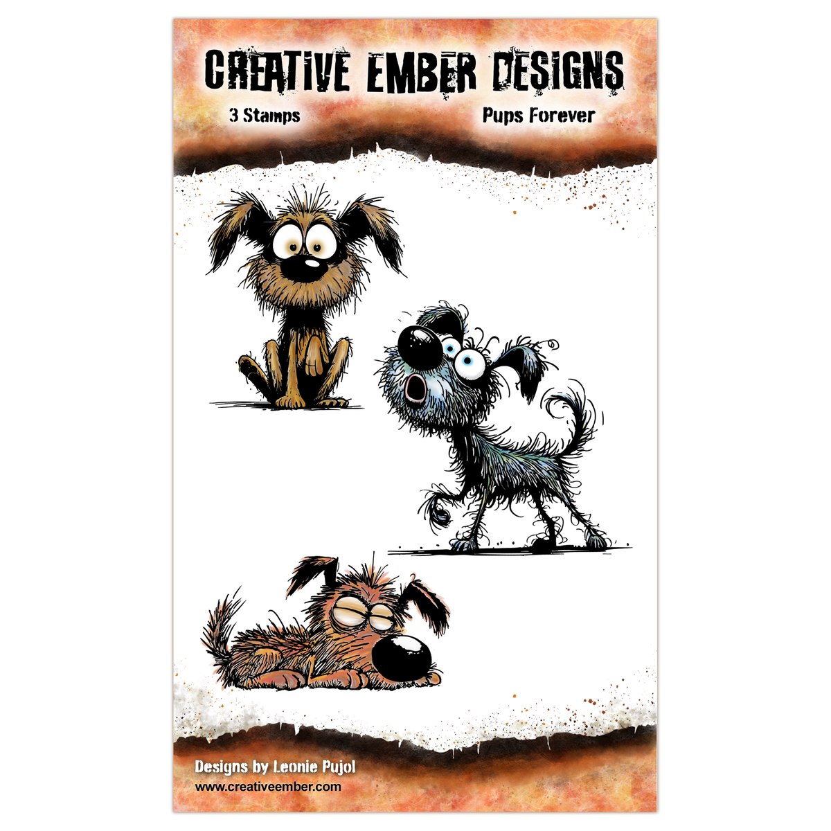 Creative Ember Designs - Pups Forever - A6 - 3 Stamps – Art Inspirations Crafts UK