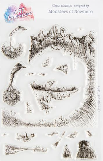 Art Inspirations with Oren - Monsters of Nowhere - A5 Stamp - Circle o ...