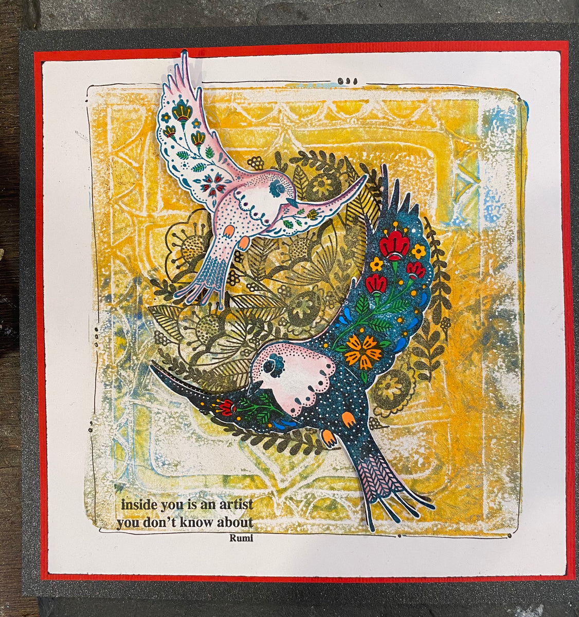Art Inspirations by Wensdi Made A5 Clear Stamp Sheet - Floral Bird - 1 ...