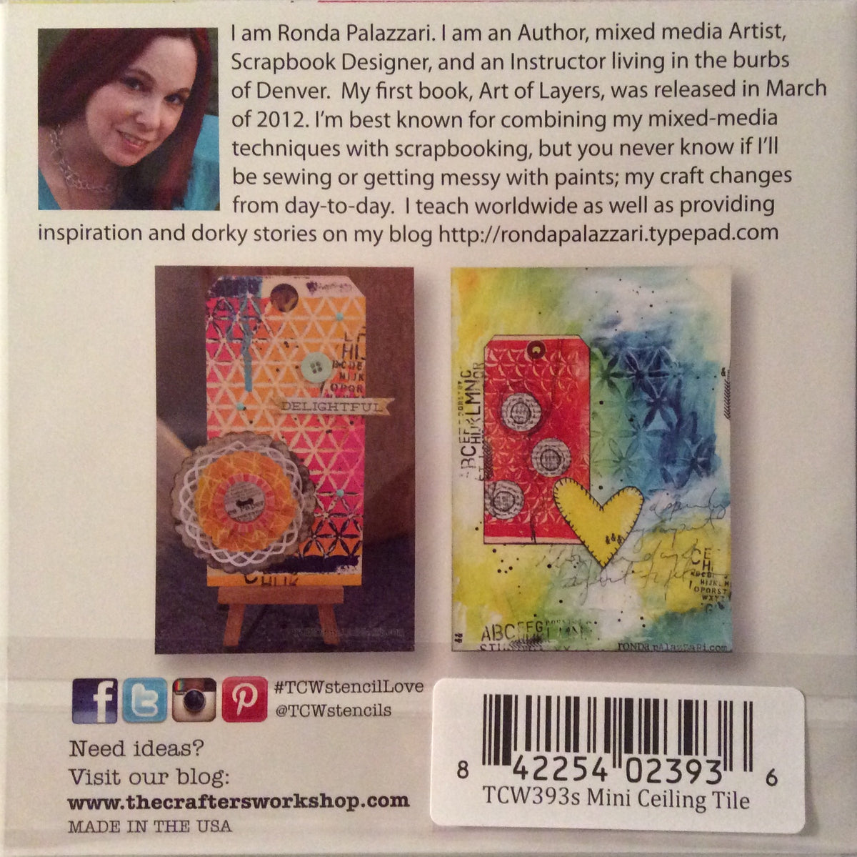 TCW Ronda Palazzari Stencils - Mini Ceiling Tile 6”x 6” – Art ...