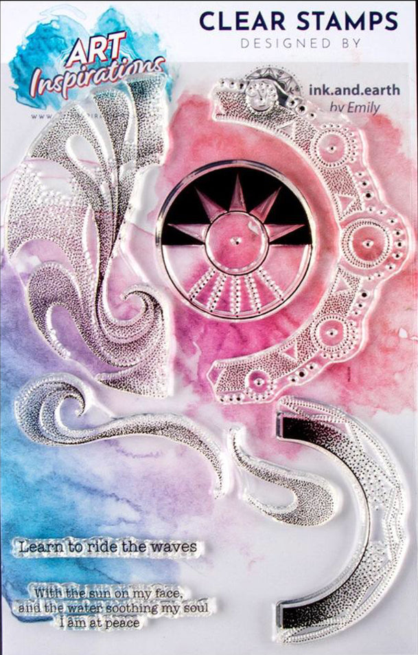 Art Inspirations with Ink and Earth A5 Stamp Set - Ride The Waves - 8 ...